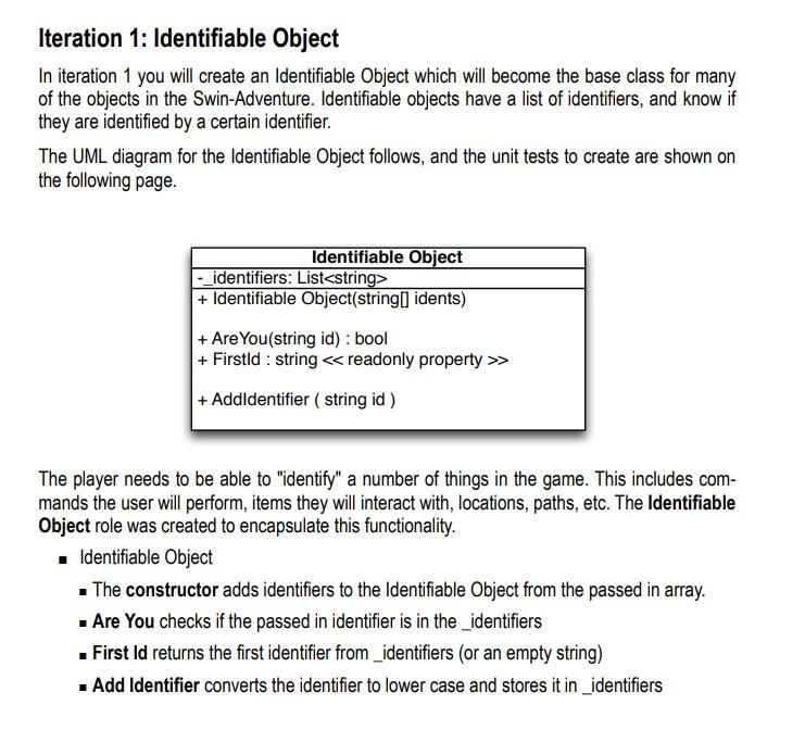 Solved Iteration 1: Identifiable Object In iteration 1 you | Chegg.com