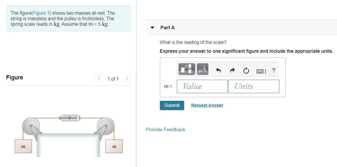 Solved The figure(Figure 1) shows two masses at rest. The | Chegg.com