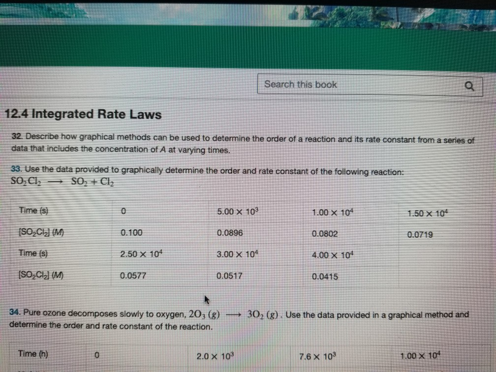 Solved Search this book 12.4 Integrated Rate Laws 32. | Chegg.com