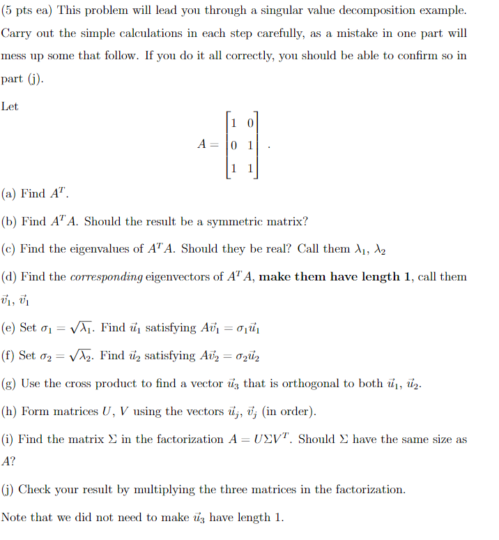 Solved (5 pts ea) This problem will lead you through a | Chegg.com