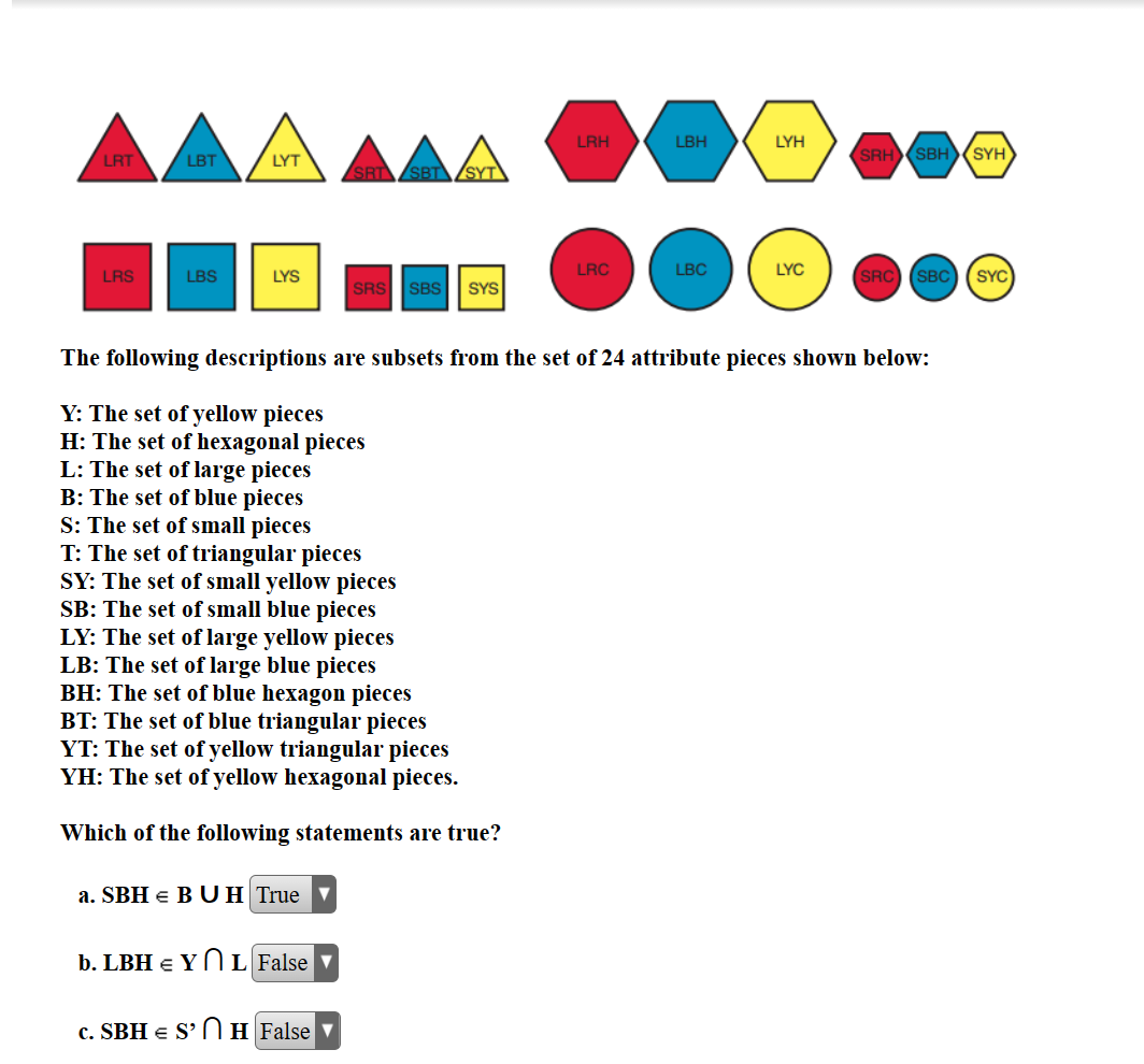Solved The following descriptions are subsets from the set | Chegg.com