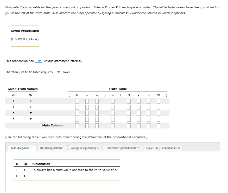 Complete the truth table for the given compound | Chegg.com