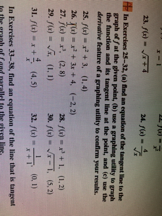 Solved 24. f) A In Exercises 25-32, (a) find an equation of | Chegg.com