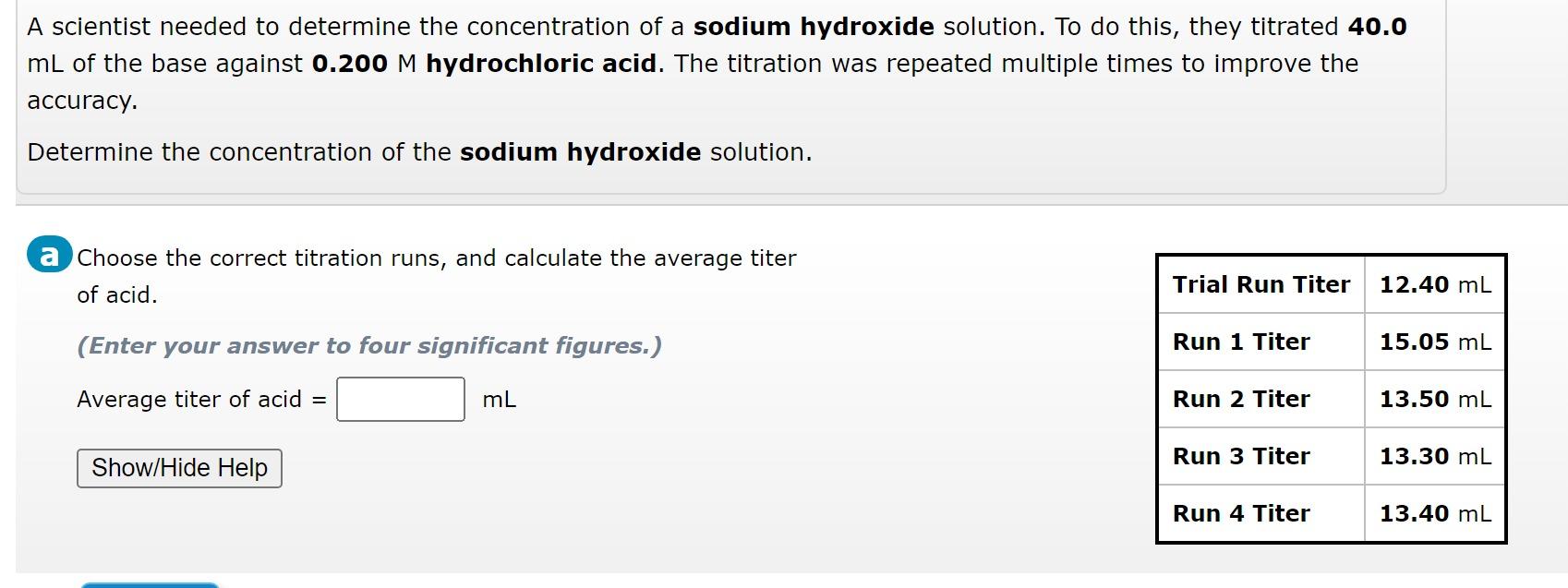 Solved A scientist needed to determine the concentration of | Chegg.com