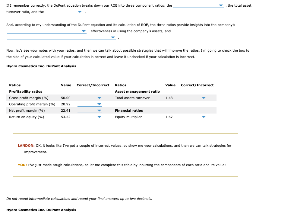 Solved 8. An analysis of company performance using DuPont | Chegg.com