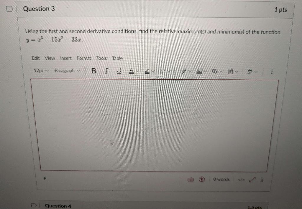Solved Using the furst and second derivative conditions, | Chegg.com