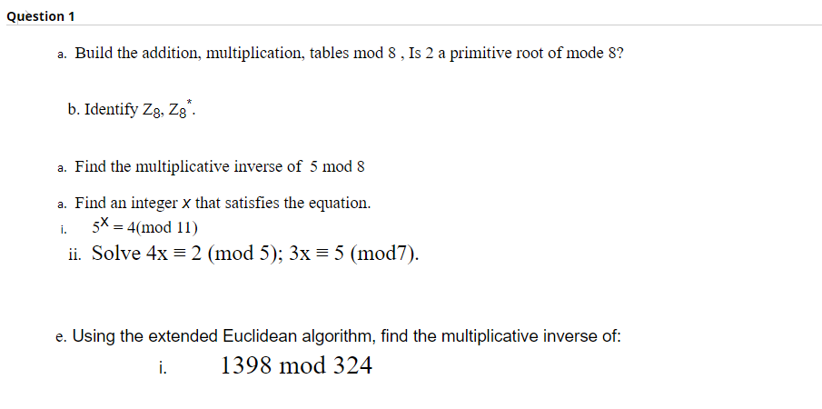 Solved Question 1 a. Build the addition, multiplication, | Chegg.com