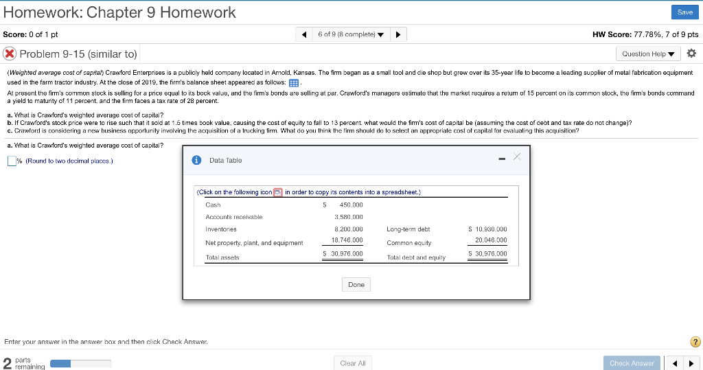 Solved Homework Chapter 9 Homework Save Score 0 Of 1 Pt 6