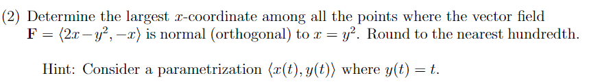 Solved (2) Determine the largest x-coordinate among all the | Chegg.com
