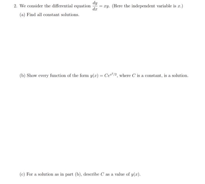Solved 1. We consider the differential equation 1-2. (Here | Chegg.com