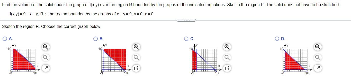 Solved Find the volume of the solid under the graph of | Chegg.com