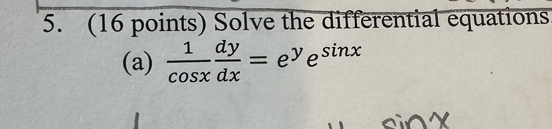 Solved (16 points) Solve the differential equations (a) | Chegg.com