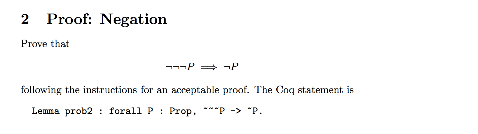 Solved 2 Proof: Negation Prove that 17P GP following the | Chegg.com