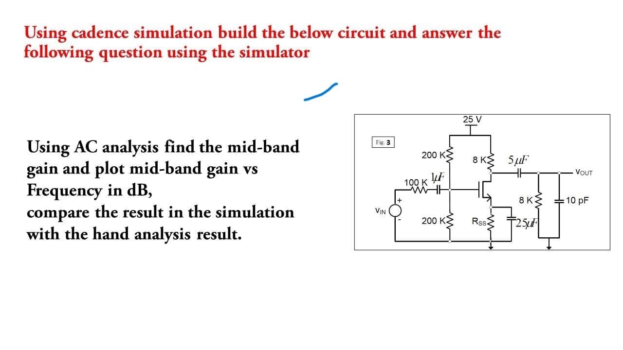 Using cadence simulation build the below circuit and | Chegg.com