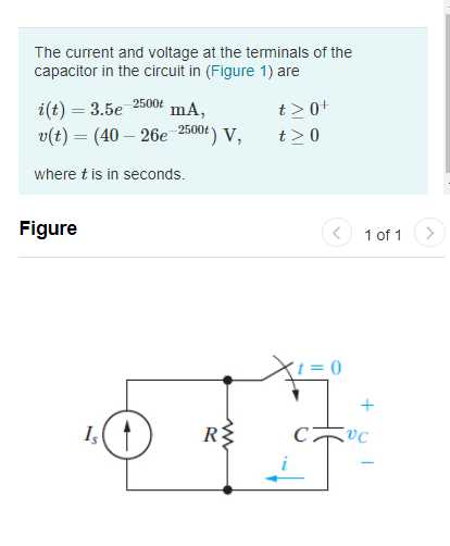 Solved Find Is, V0, R, C , τ , How many microseconds after | Chegg.com