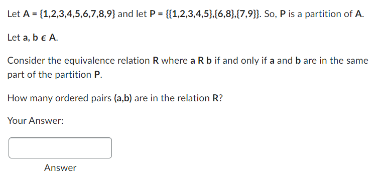 Solved Let A={1,2,3,4,5,6,7,8,9} and let | Chegg.com