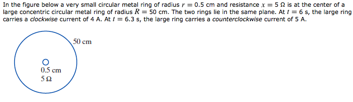 Solved In the figure below a very small circular metal ring | Chegg.com