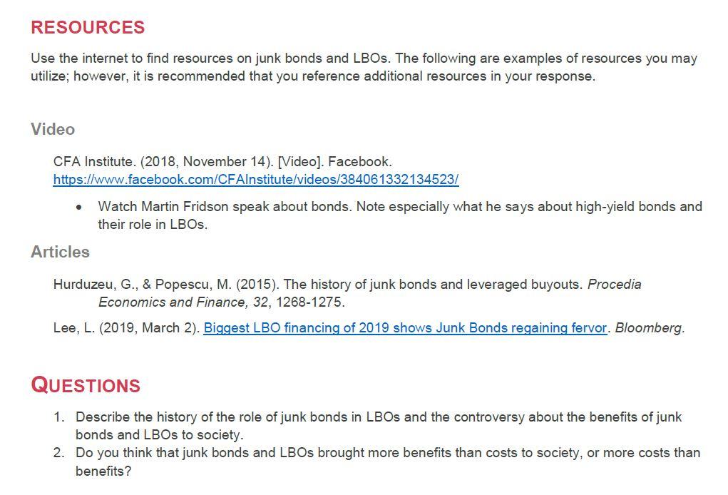 Solved RESOURCES Use the internet to find resources on junk | Chegg.com