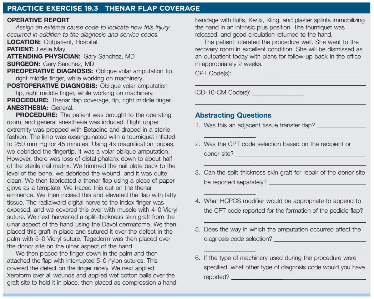 Solved PRACTICE EXERCISE 19.3 THENAR FLAP COVERAGE | Chegg.com
