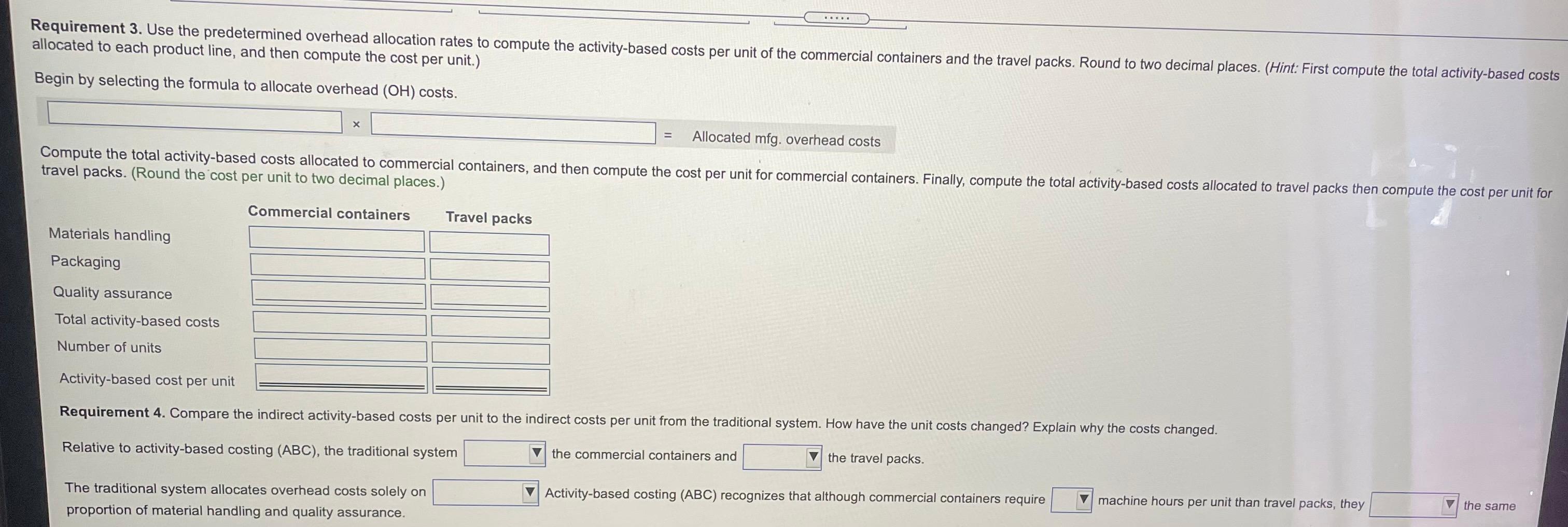 Solved Estimated Indirect Costs Allocation Base Estimated | Chegg.com