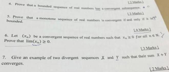 Solved 4. Prove that a bounded sequence of real numbers has | Chegg.com