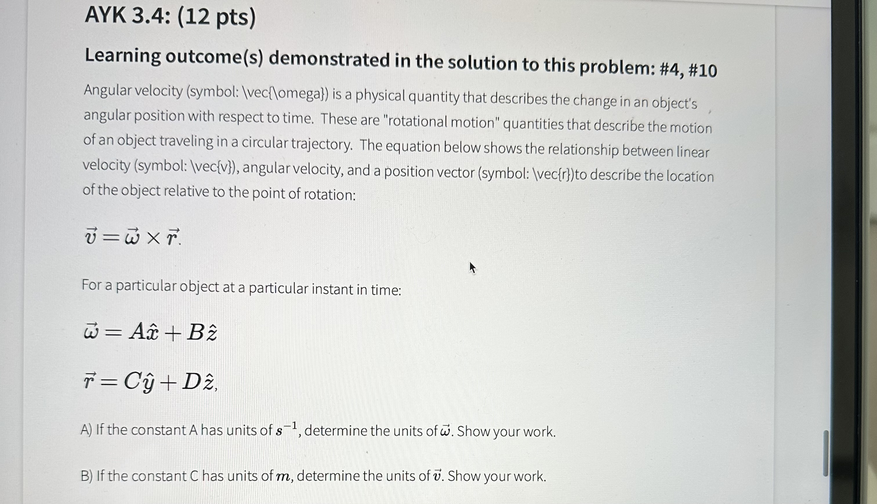 Solved Learning outcome(s) demonstrated in the solution to | Chegg.com