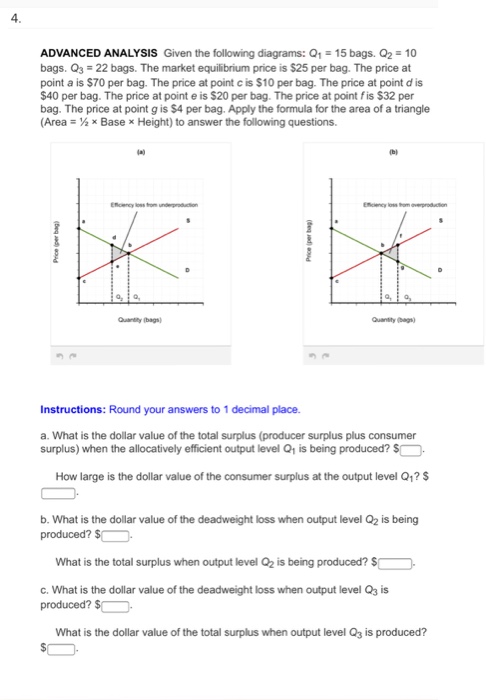 Solved Given the following diagrams: Q_1 = 15 bags. Q_2 = | Chegg.com