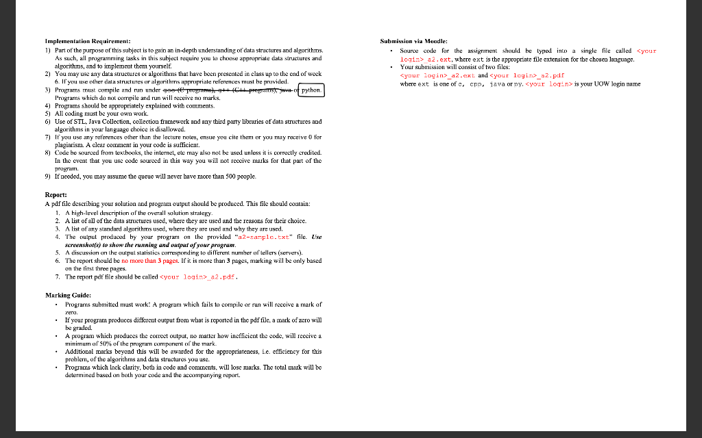 Solved CSCI203 ASSIGNMENT TWO Due 23:55 Sunday 19/09/2021 | Chegg.com