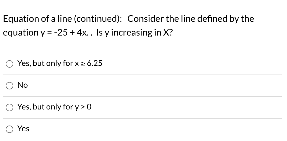 Solved Equation of a line (continued): Consider the line | Chegg.com