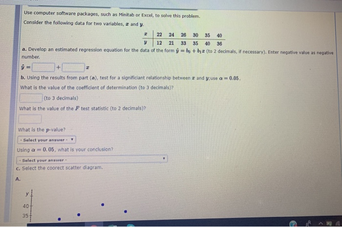 Solved Use computer software packages, such as Minitab or | Chegg.com