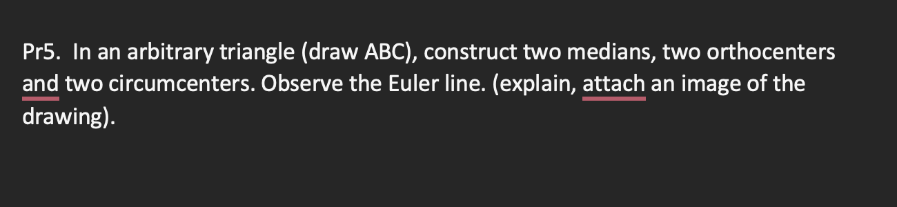 Solved Pr5. ﻿In an arbitrary triangle (draw ABC), ﻿construct | Chegg.com