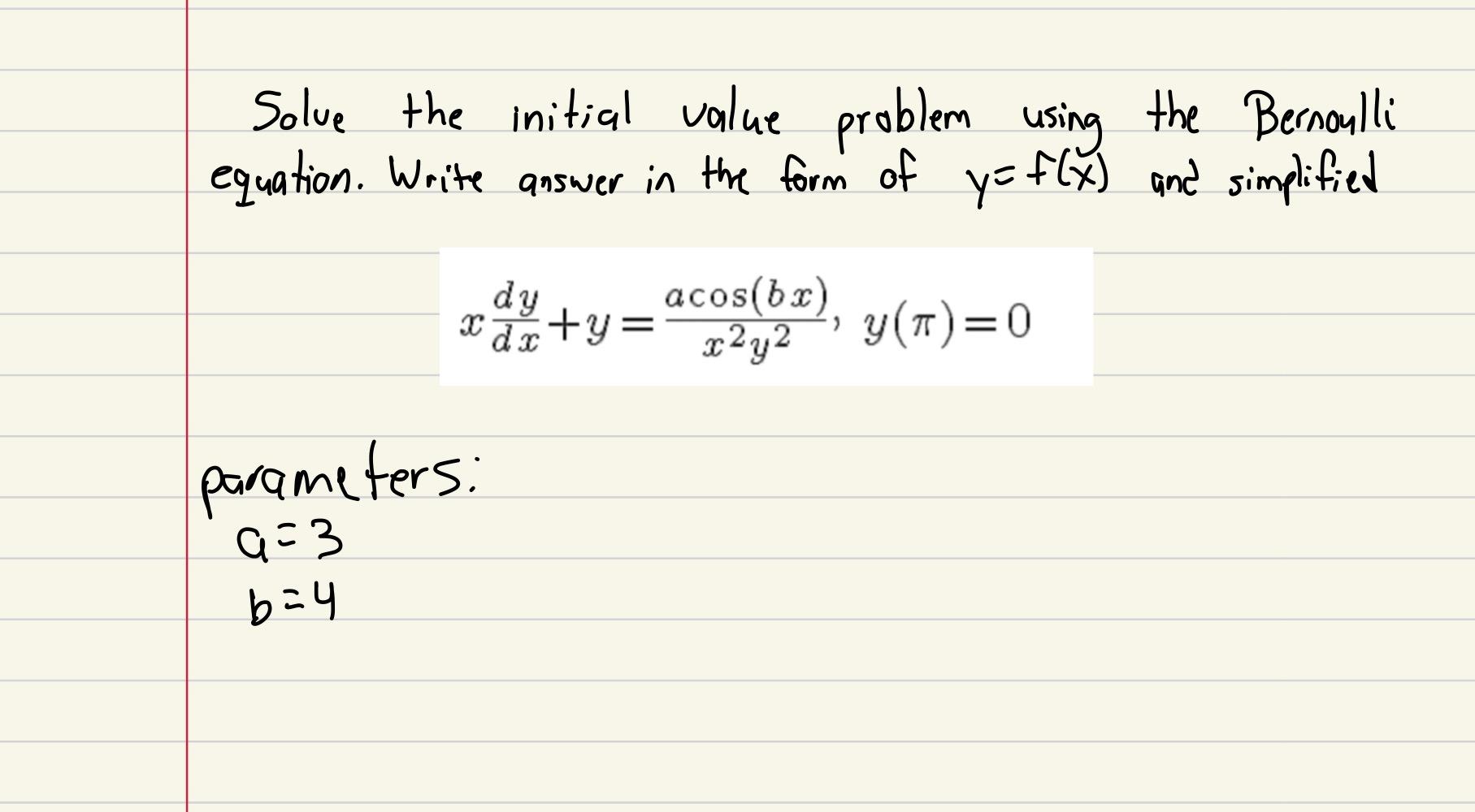 Solved Solve the initial value problem using the Bernoulli | Chegg.com