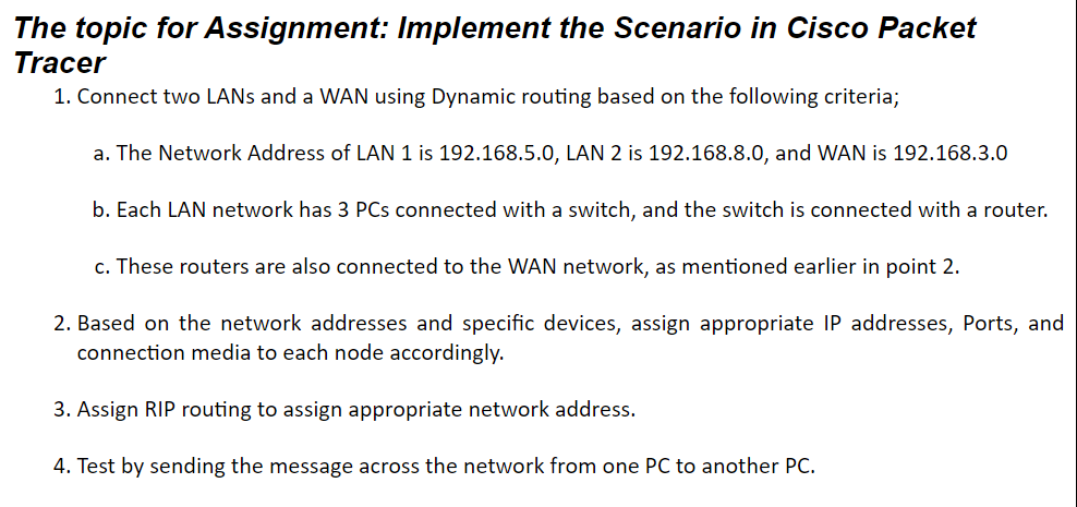 Solved The topic for Assignment: Implement the Scenario in | Chegg.com