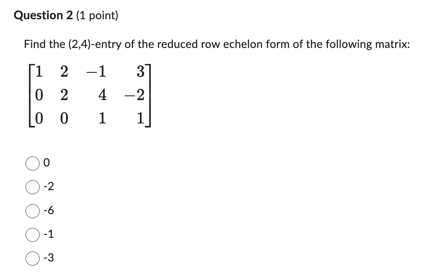 Solved Find the (2,4)-entry of the reduced row echelon form | Chegg.com