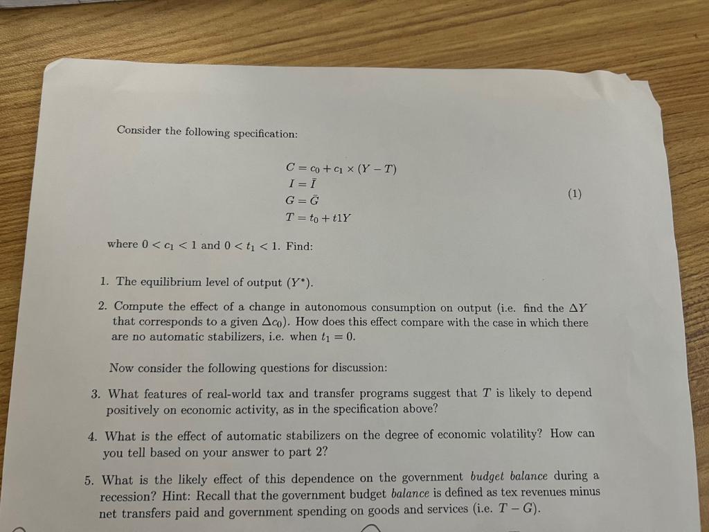 Solved Consider the following specification: | Chegg.com