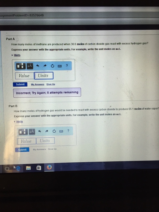 Solved How many moles of methane are produced when 36.6 | Chegg.com