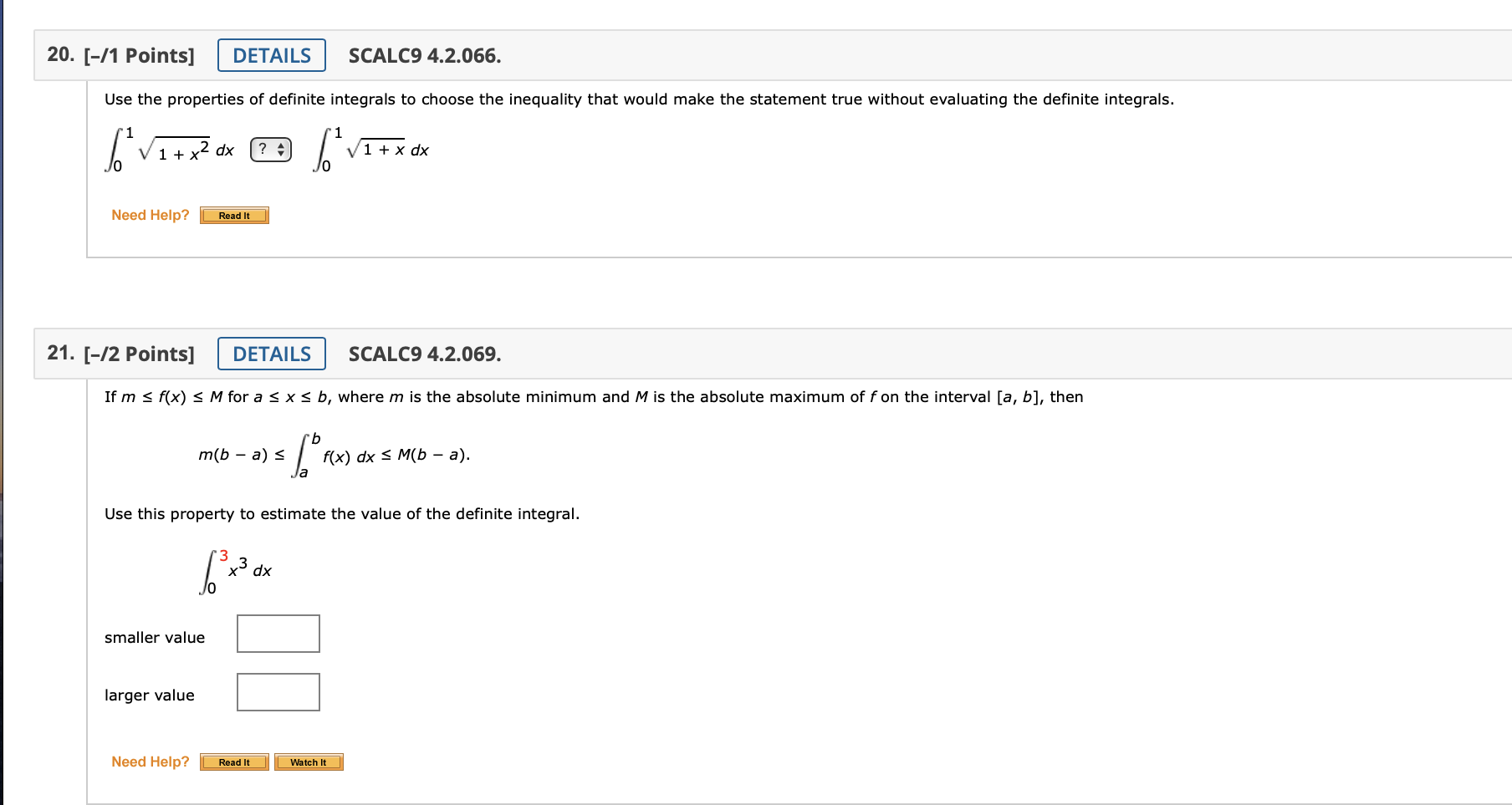 Solved 20. [-/1 Points] DETAILS SCALC9 4.2.066. Use the | Chegg.com