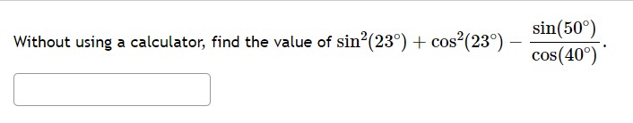 Solved Without using a calculator, find the value of | Chegg.com