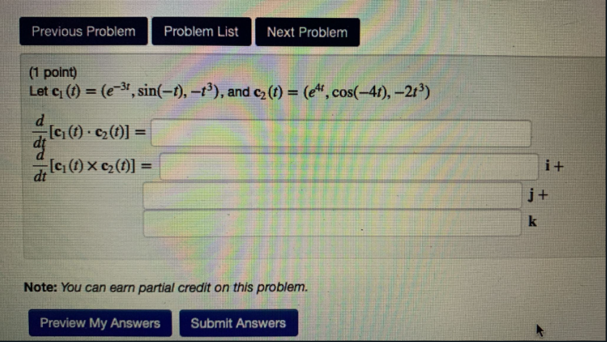 Solved Previous Problem Problem List Next Problem (1 point) | Chegg.com