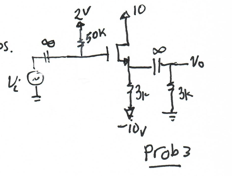 Solved (15%) Prob3: 1Ln=80μA/v2,VT=1 V,VA=∞ 5 - find In, | Chegg.com
