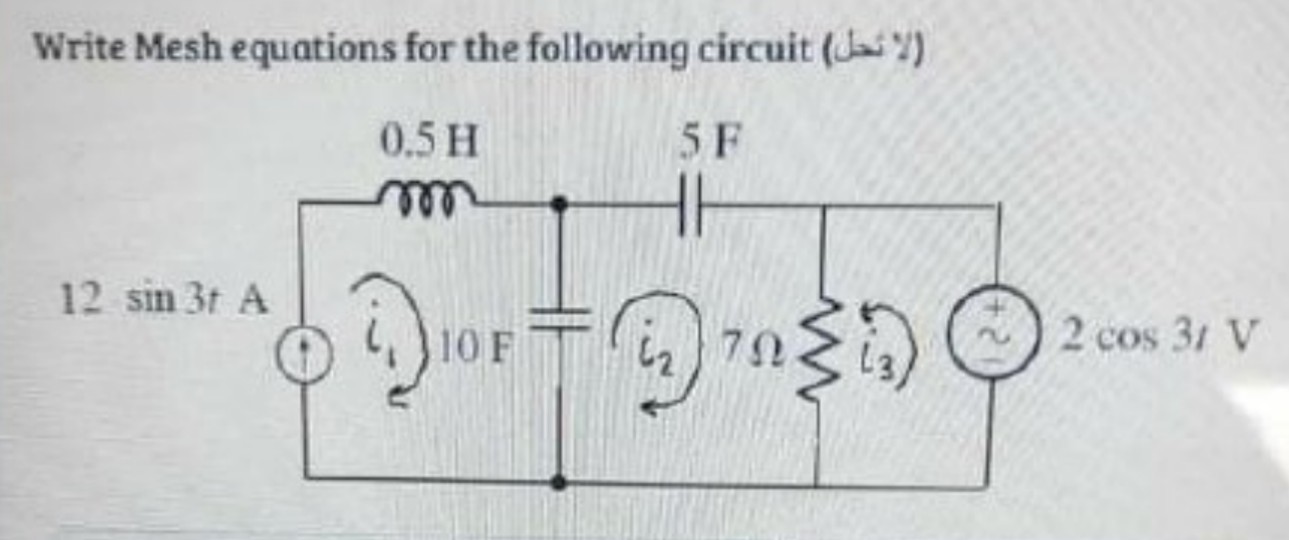 Solved Write Mesh equations for the following circuit | Chegg.com