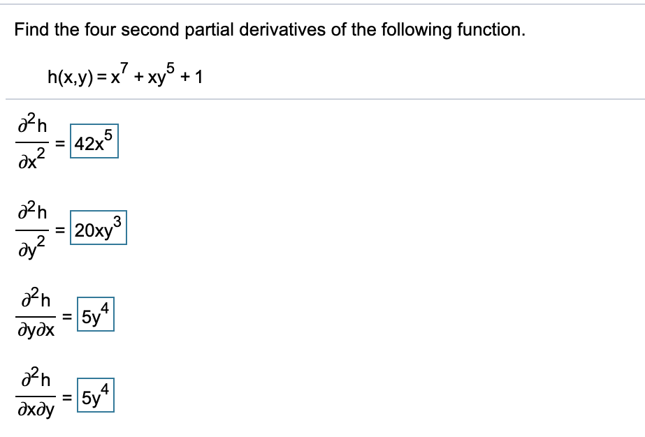 Solved Find the four second partial derivatives of the | Chegg.com