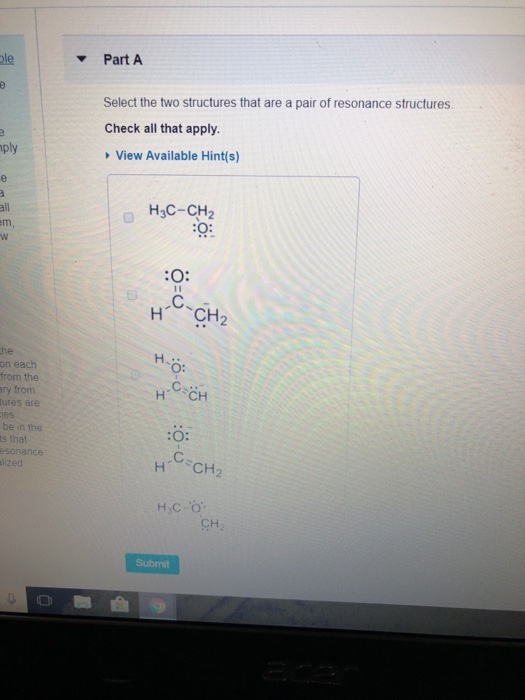 Solved le Part A Select the two structures that are a pair | Chegg.com