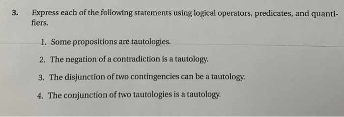 Solved 3. Express each of the following statements using | Chegg.com
