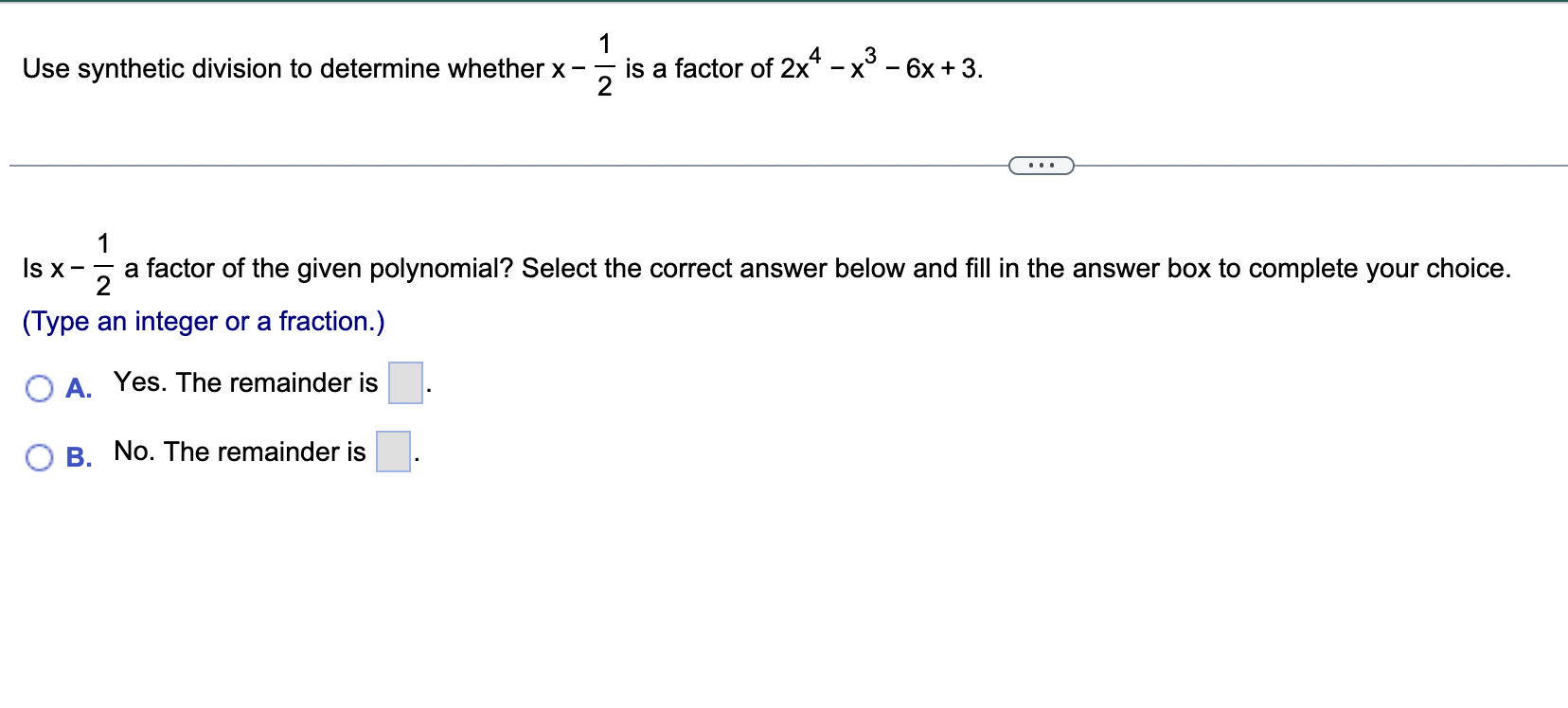 Solved Use synthetic division to determine whether x−21 is a | Chegg.com
