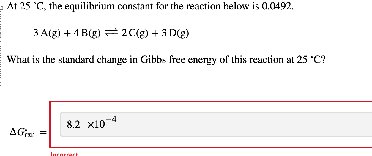 Solved At 25∘C, the equilibrium constant for the reaction | Chegg.com