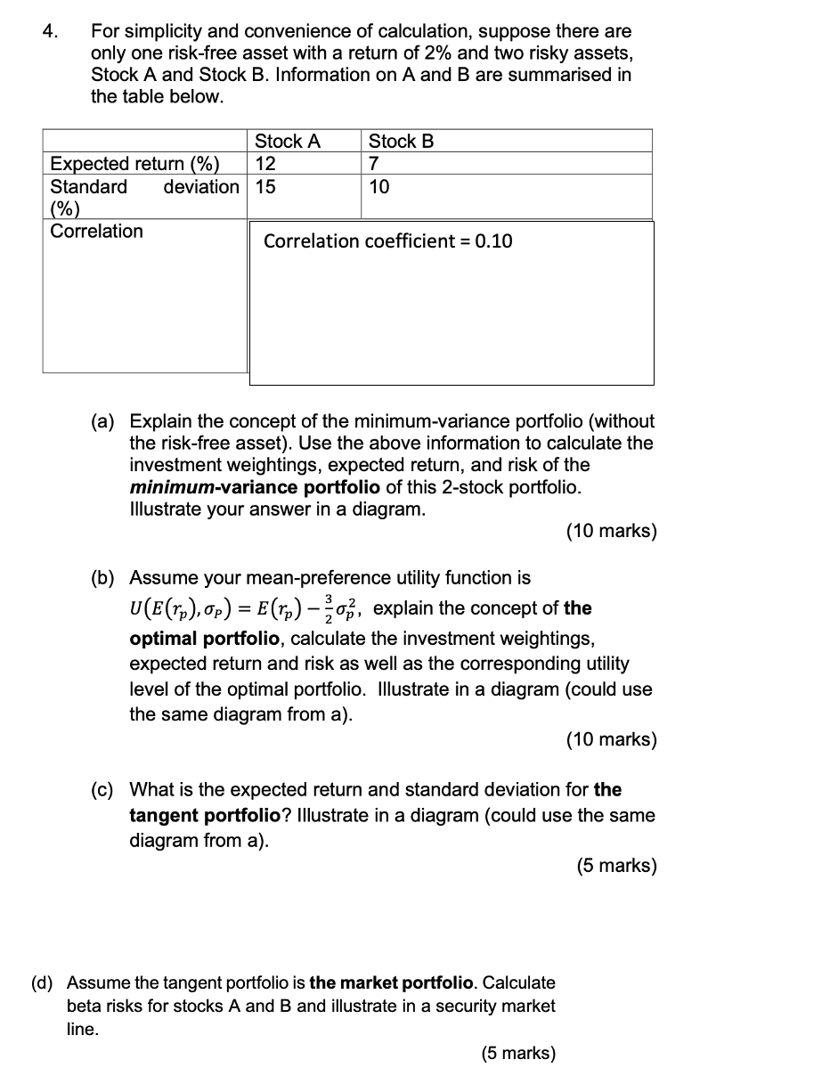 4. For simplicity and convenience of calculation, | Chegg.com