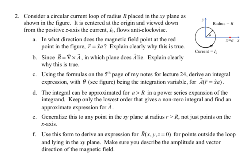 Solved 2. Consider a circular current loop of radius R | Chegg.com