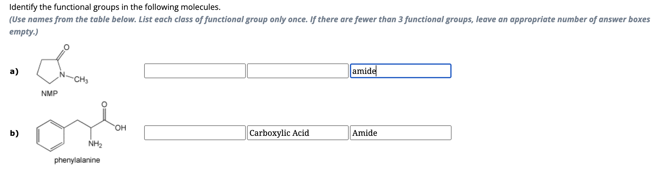 Solved Identify the functional groups in the following | Chegg.com