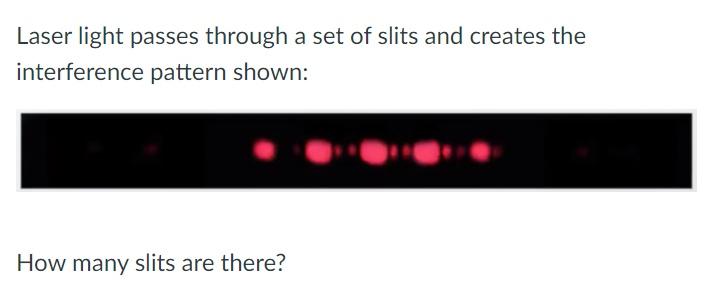 Solved Laser light passes through a set of slits and creates | Chegg.com